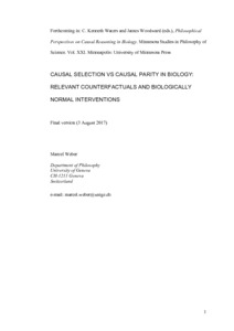 Causal Selection vs Causal Parity in Biology: Relevant Counterfactuals and Biologically Normal ...